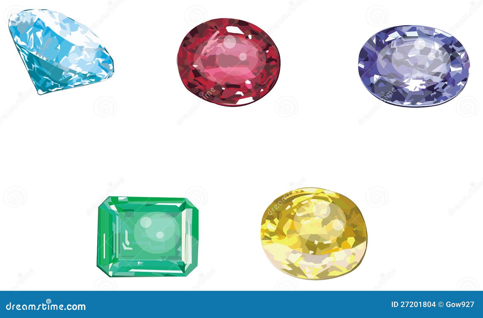 Set of gems collection stock vector. Illustration of crystal - 27201804