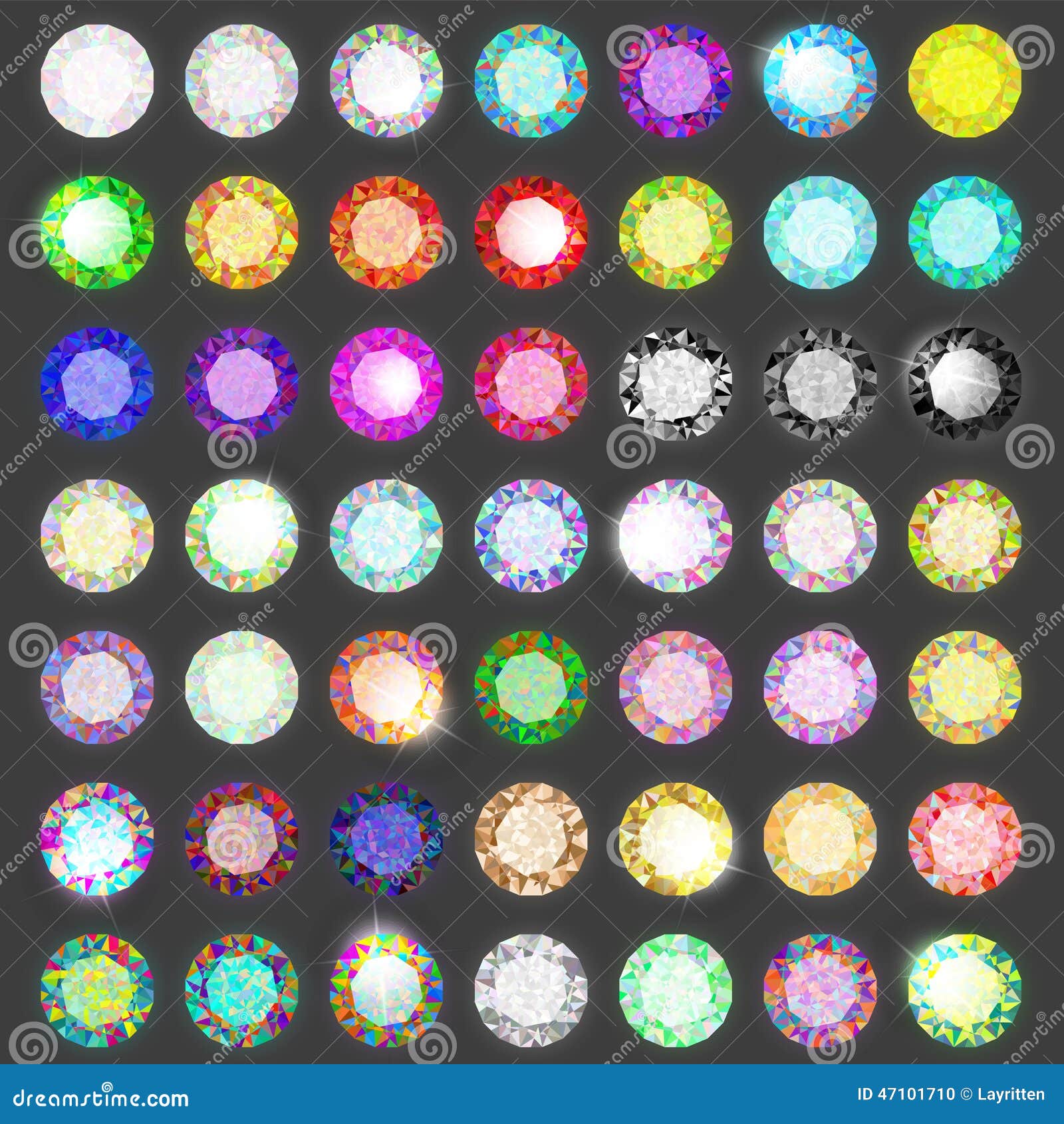 Set of gems. Diamond set stock vector. Illustration of precious - 47101710