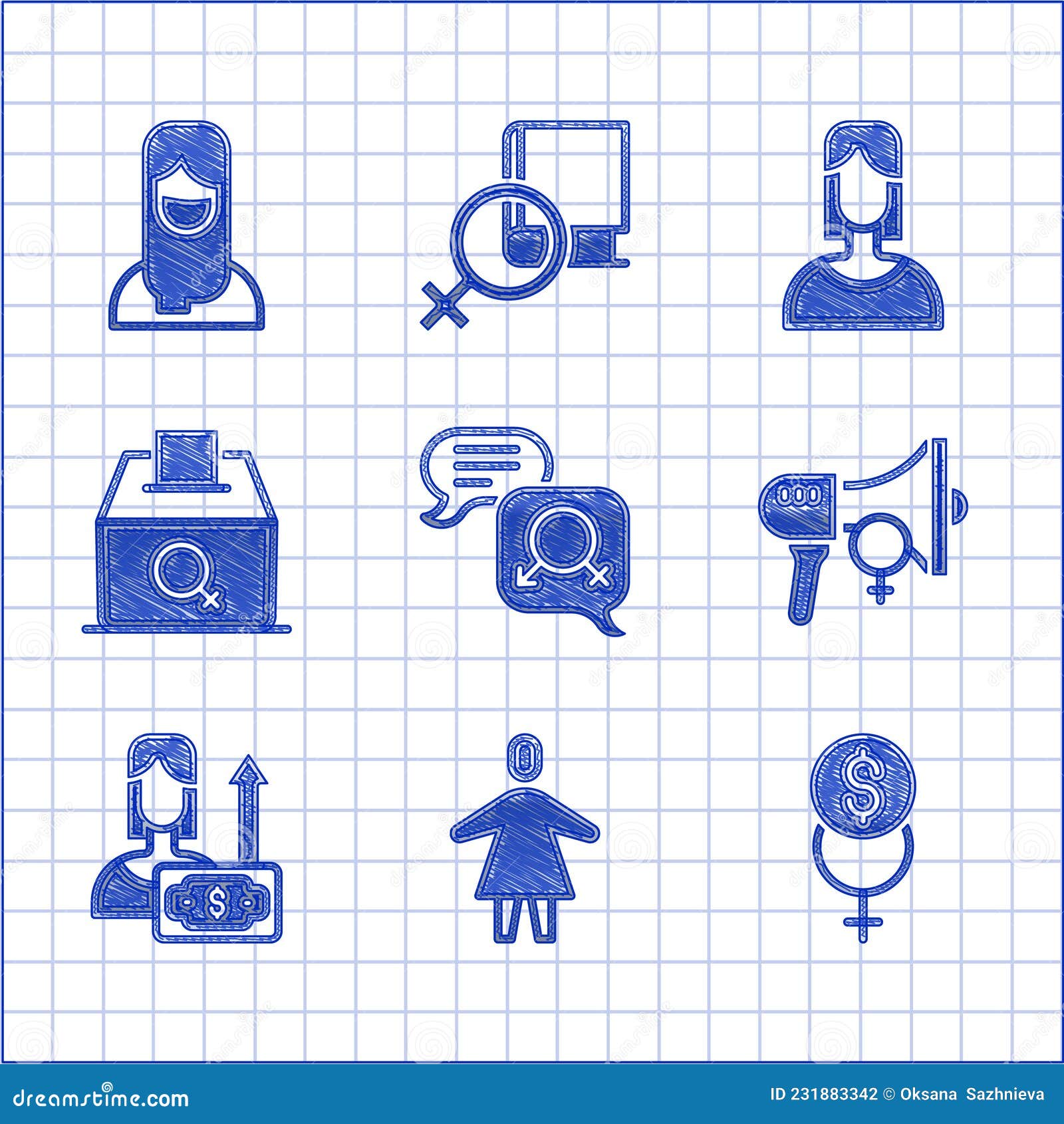 Set Gender Equality Female Feminism Finance Feminist Activist Money