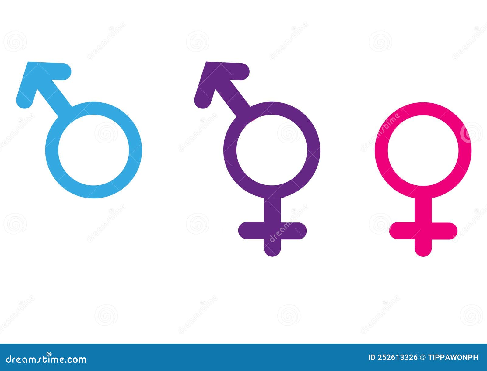 Set of Gender Symbols Including Neutral Icon. Stock Illustration ...