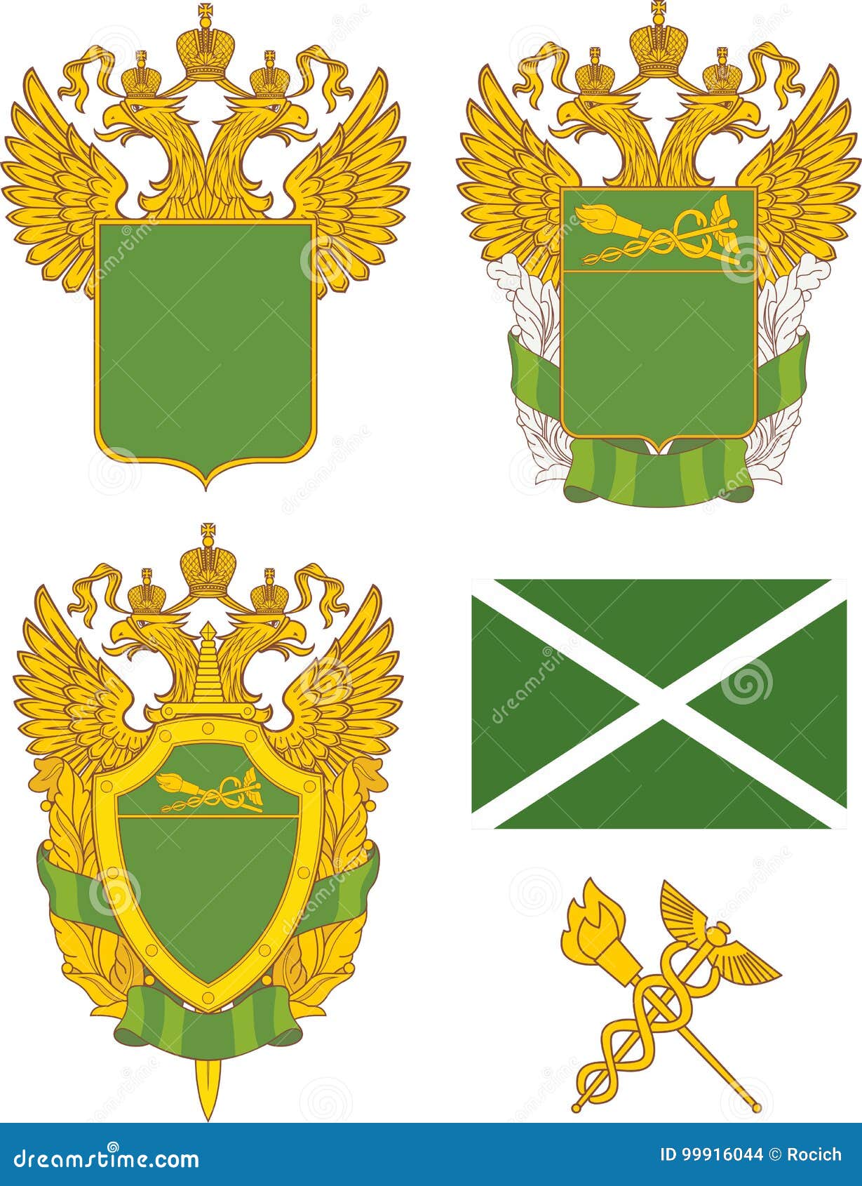 Set of Generic Russian Customs Emblem Templates Stock Vector ...