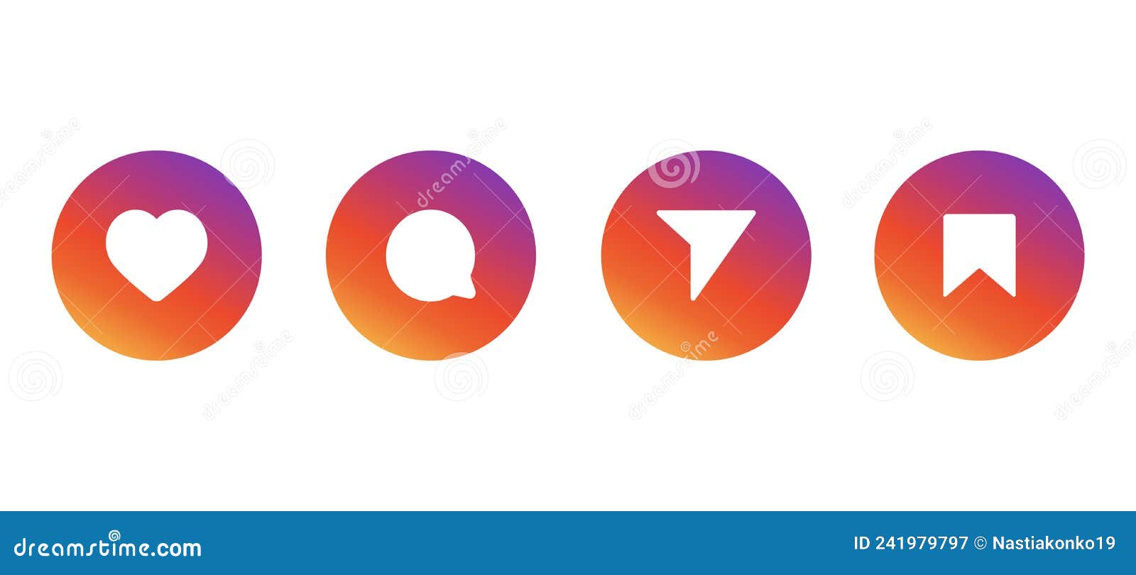 Set of Generic Social Media User Interface Icons. Like, Comment, Share ...