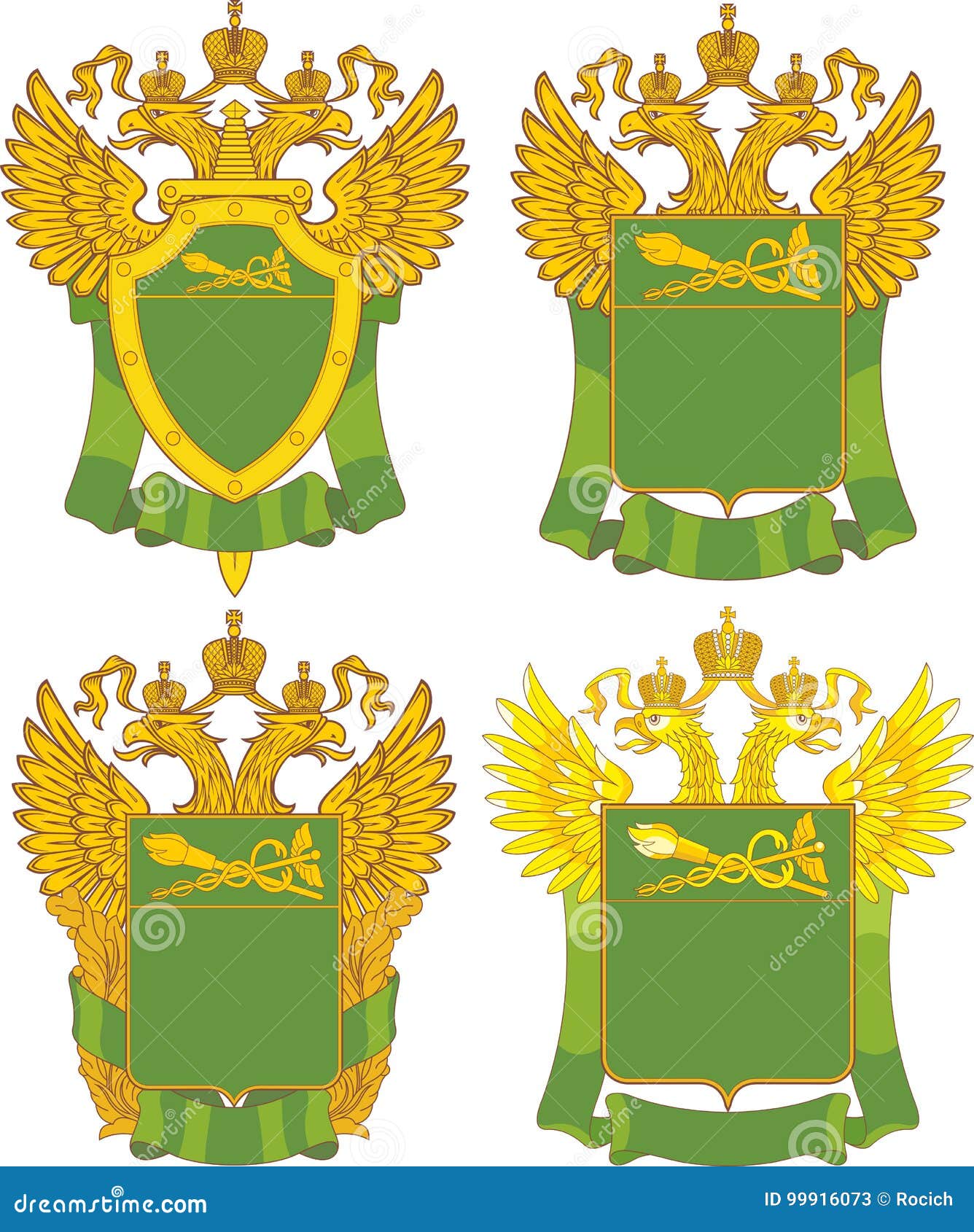 Set of Generic Russian Customs Emblem Templates Stock Vector ...