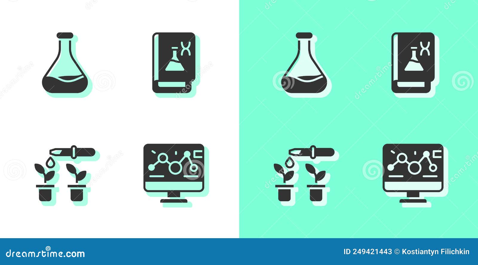 Set Genetic Engineering Modification, Test Tube and Flask, Pipette ...