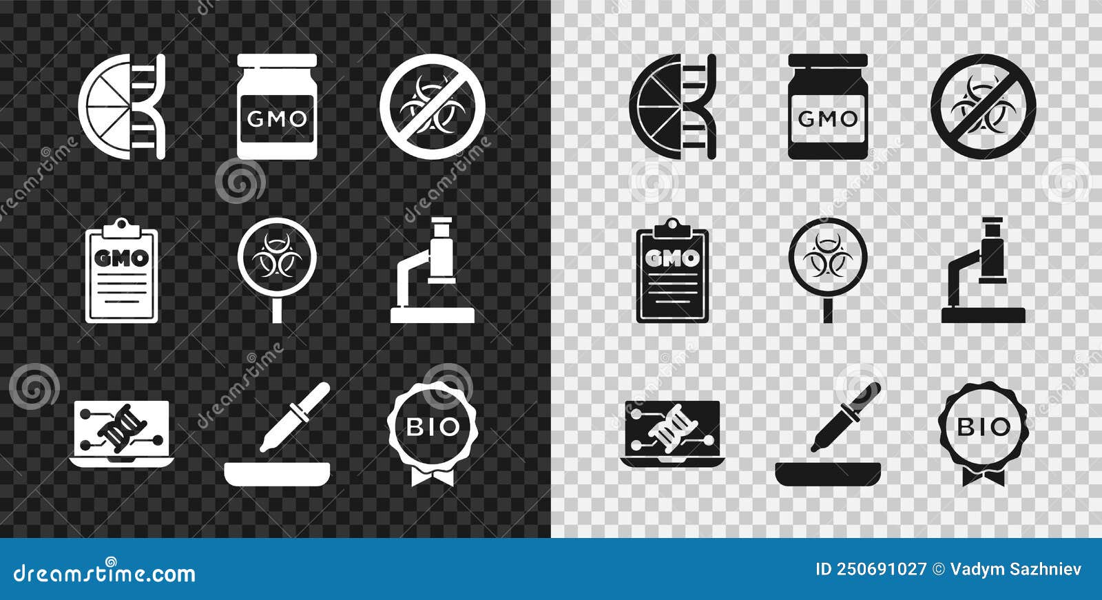 Set Pipette, Label For Bio Healthy Food, Genetically Modified Chicken ...