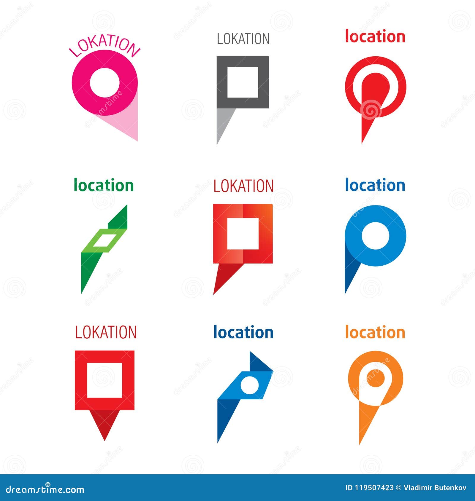 Set of geolocation logos stock vector. Illustration of hotel - 119507423