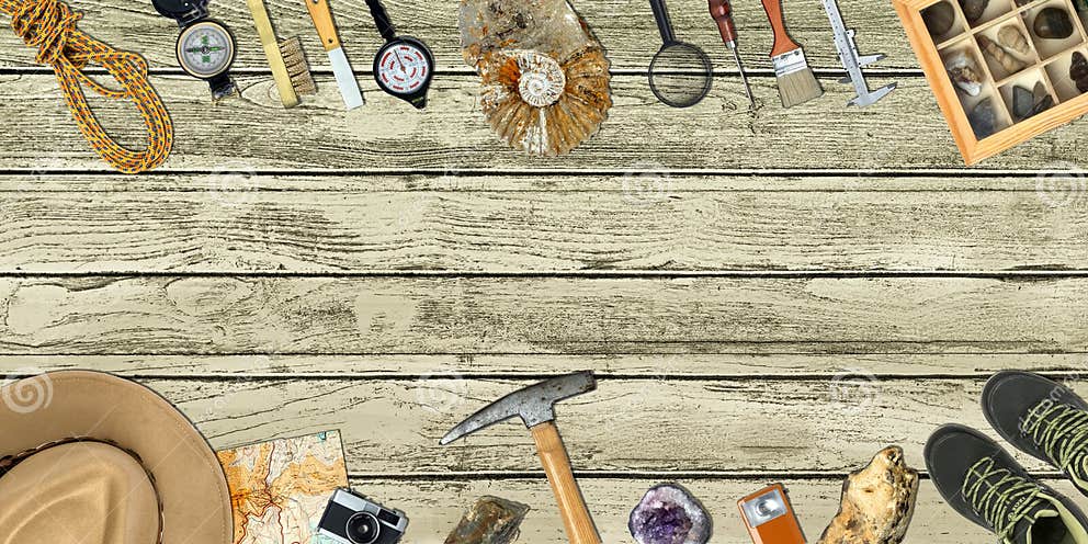 Set Geology Tools stock photo. Image of archaeology - 250077844