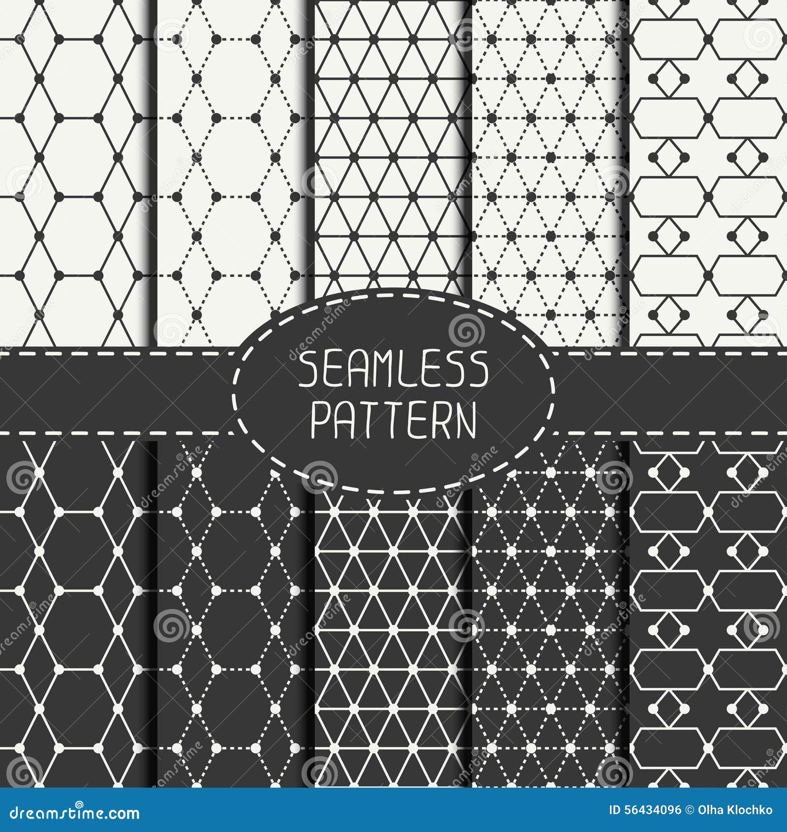 Set of Geometric Abstract Seamless Polygon Pattern Stock Vector ...