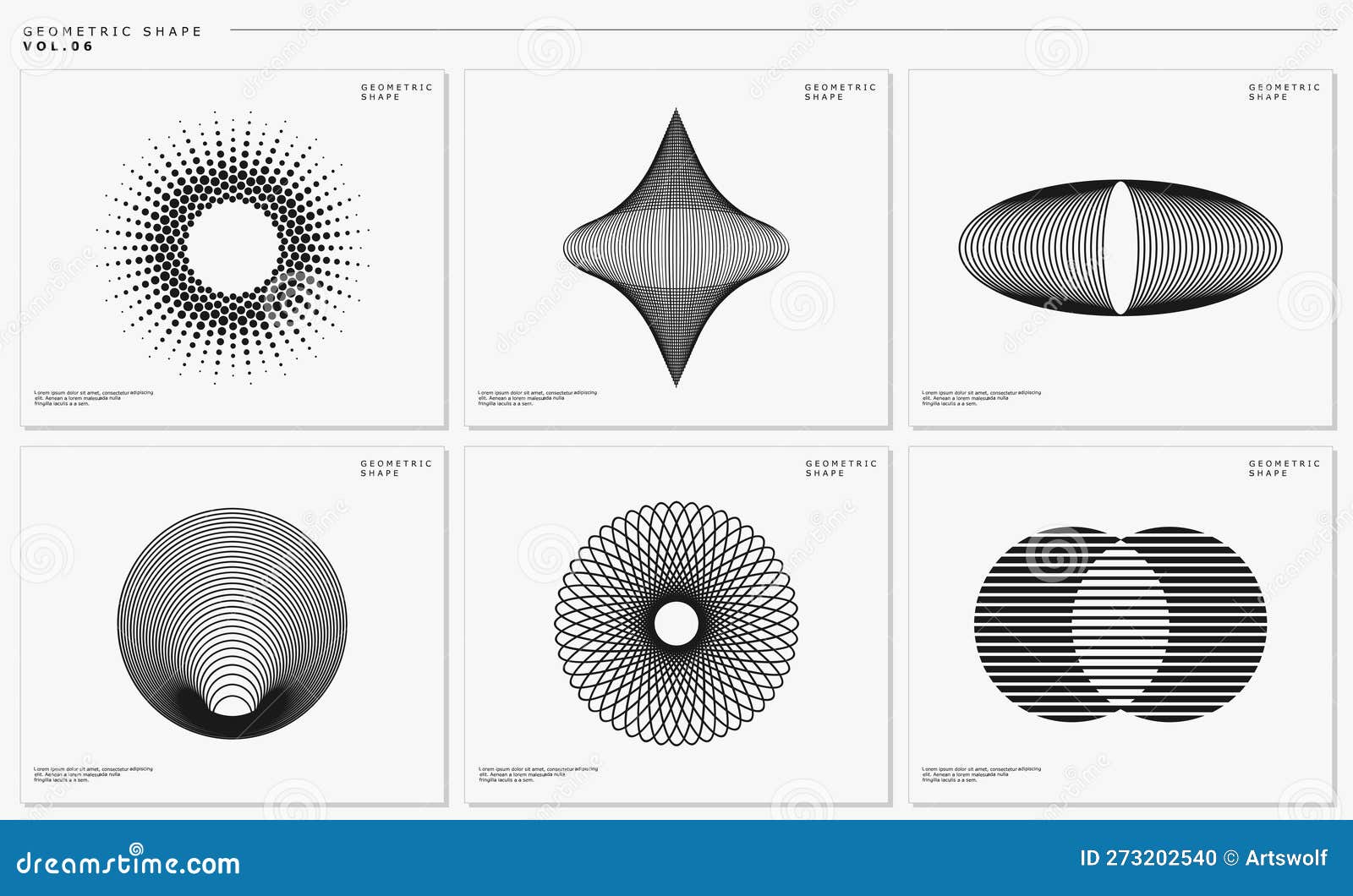 Set of Geometric Abstract Shape Line Design Template. Modern Blend Line ...