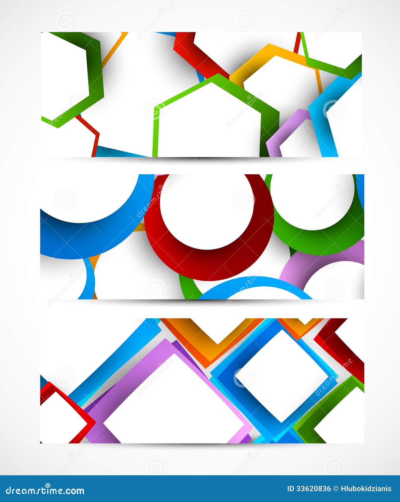 Set of geometric banners stock vector. Illustration of graphic - 33620836