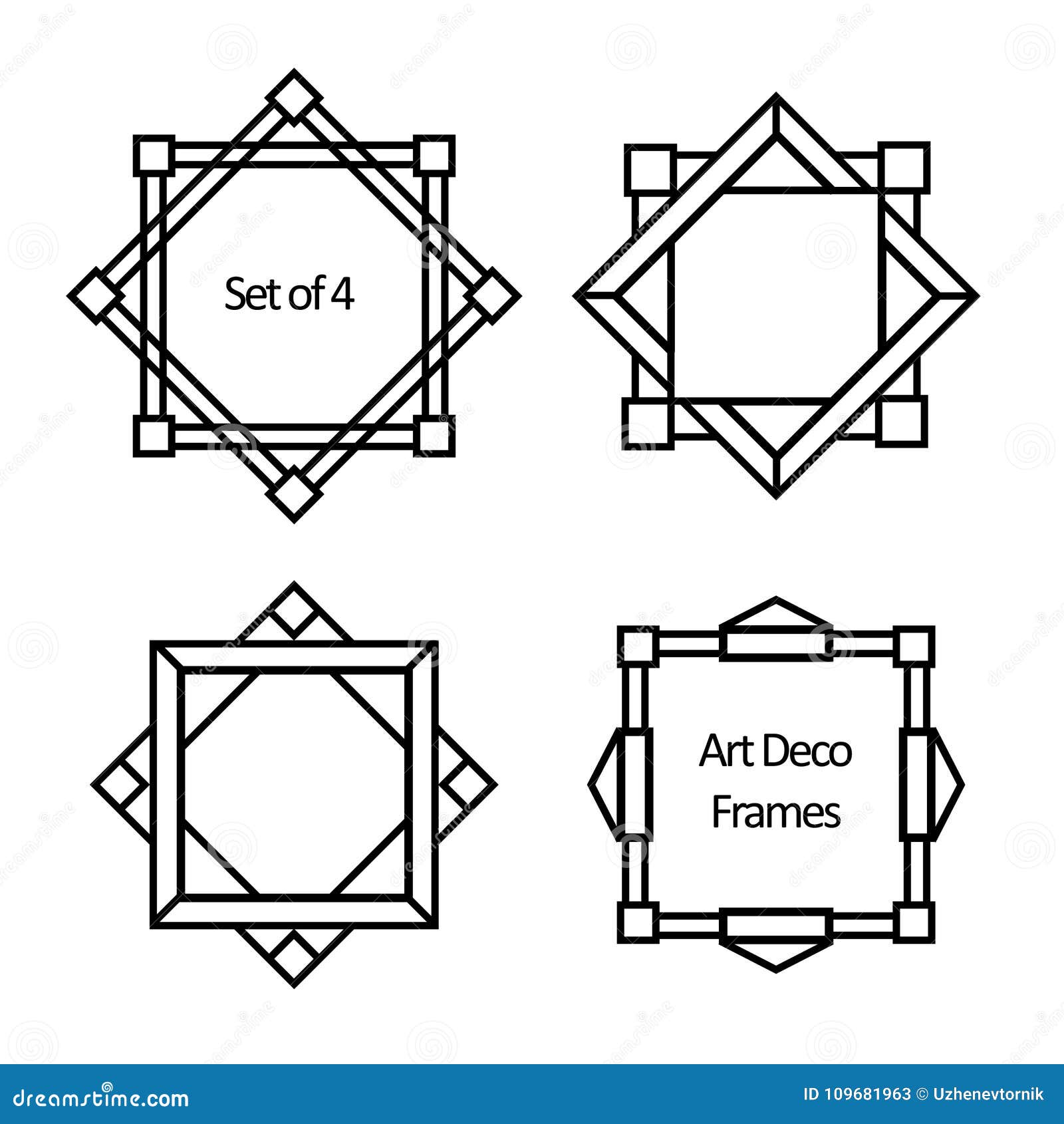 Set of Geometric Borders and Frames Stock Vector - Illustration of deco ...