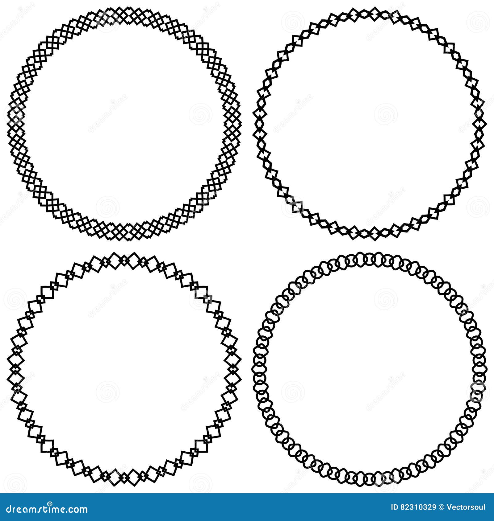 Set of Geometric Circle Elements, Frames. Abstract Circle Shapes Stock ...