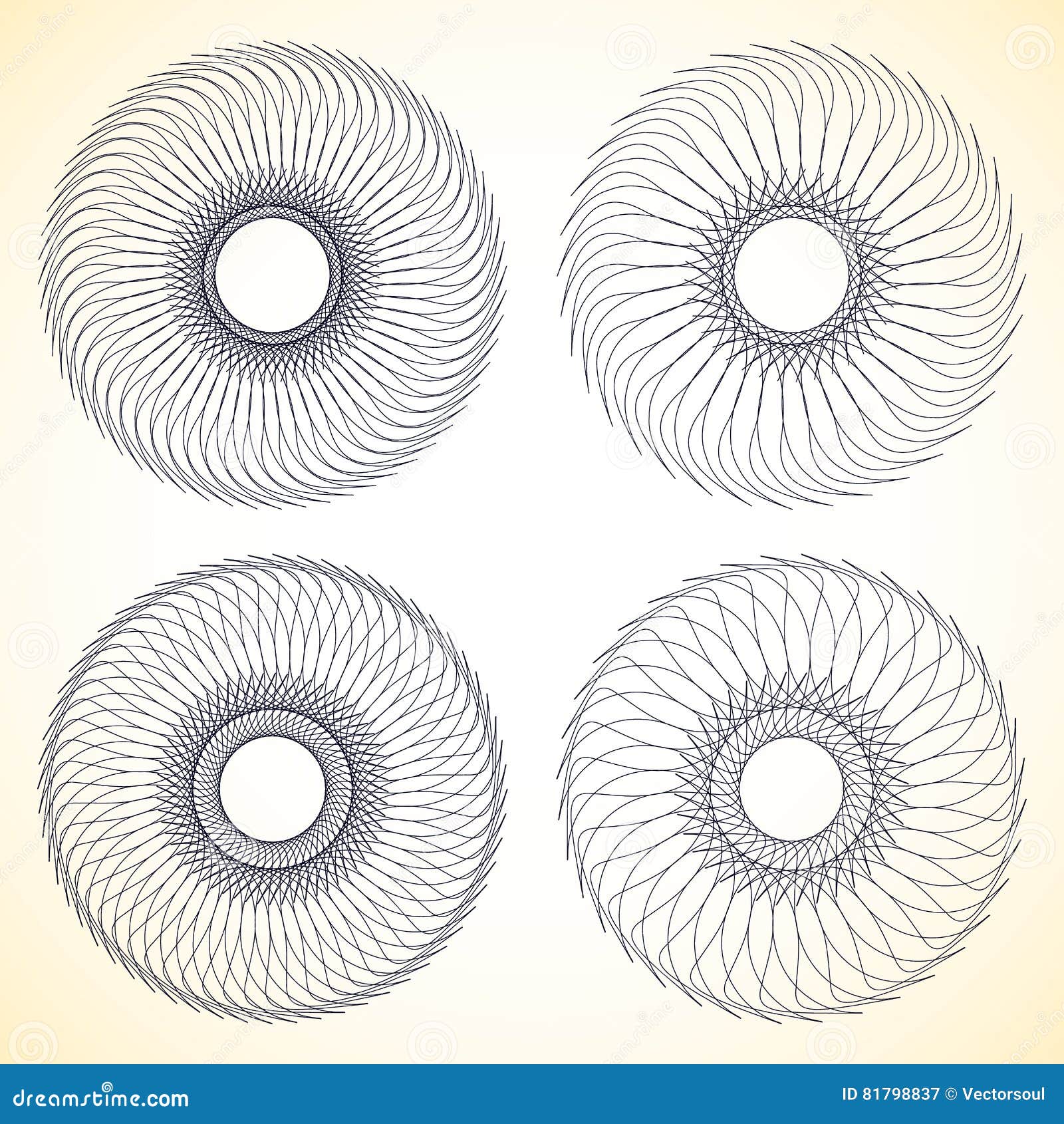 Set of Geometric Circle Elements Stock Vector - Illustration of centric ...