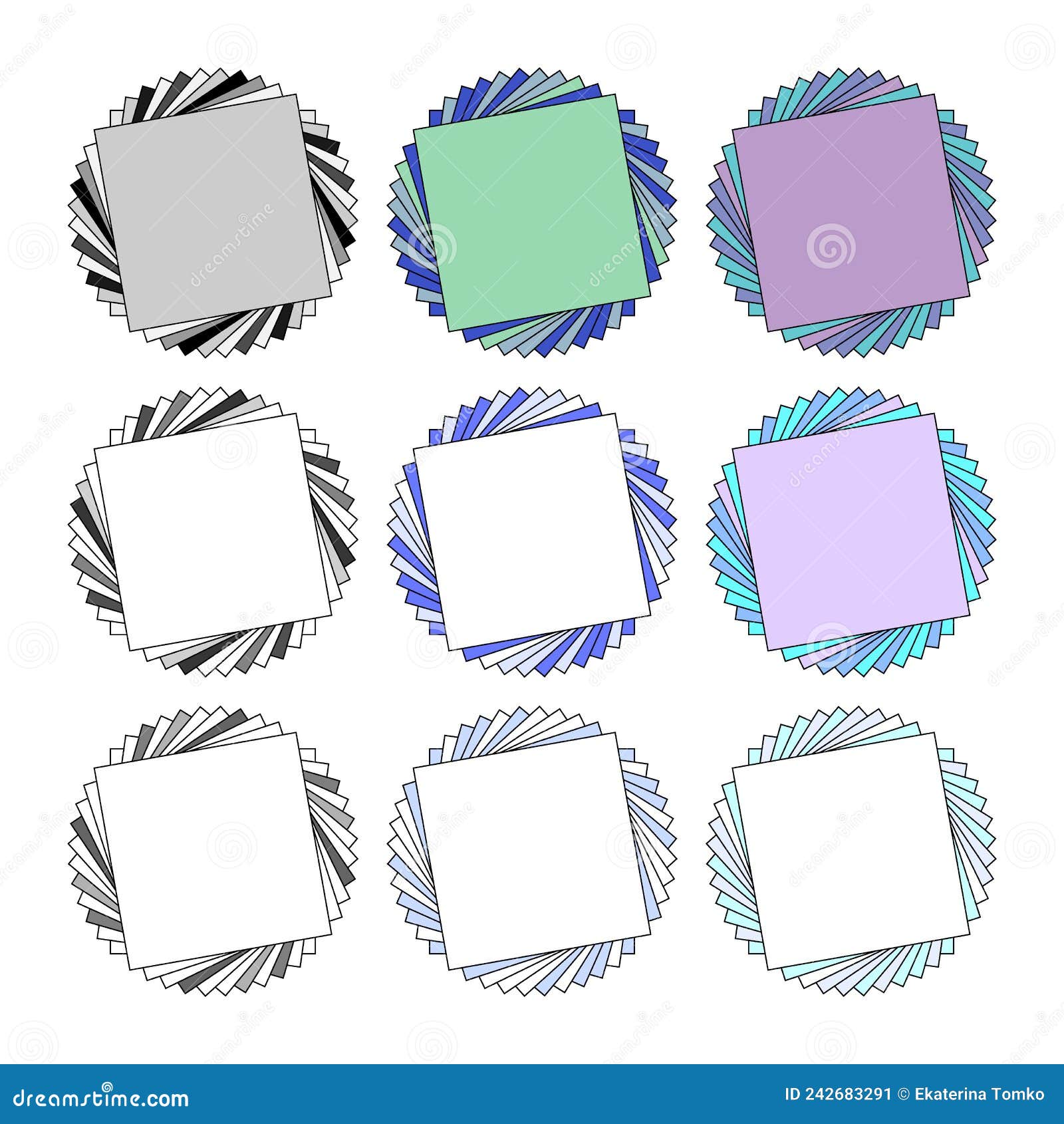 Set of Geometric Colored Polygonal Frames. Modern Design Stock Vector ...