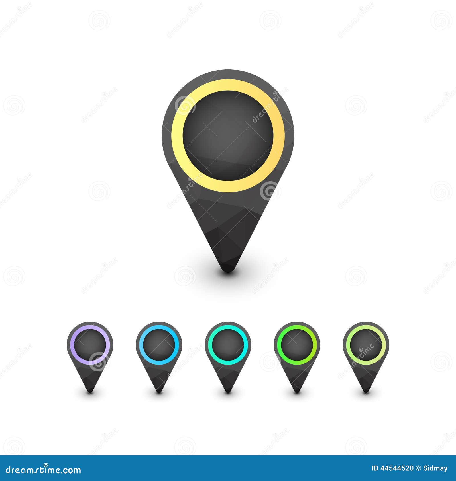 Set of Geometric Colorful Map Markers Stock Vector - Illustration of ...