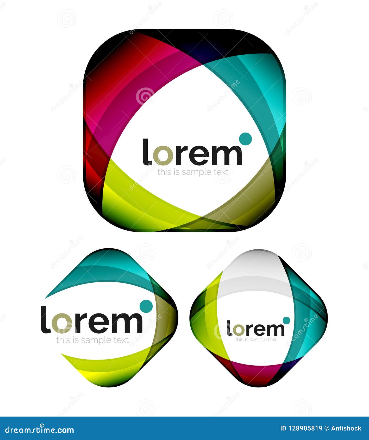 Set of Geometric Convergence Vector Icons Stock Vector - Illustration ...