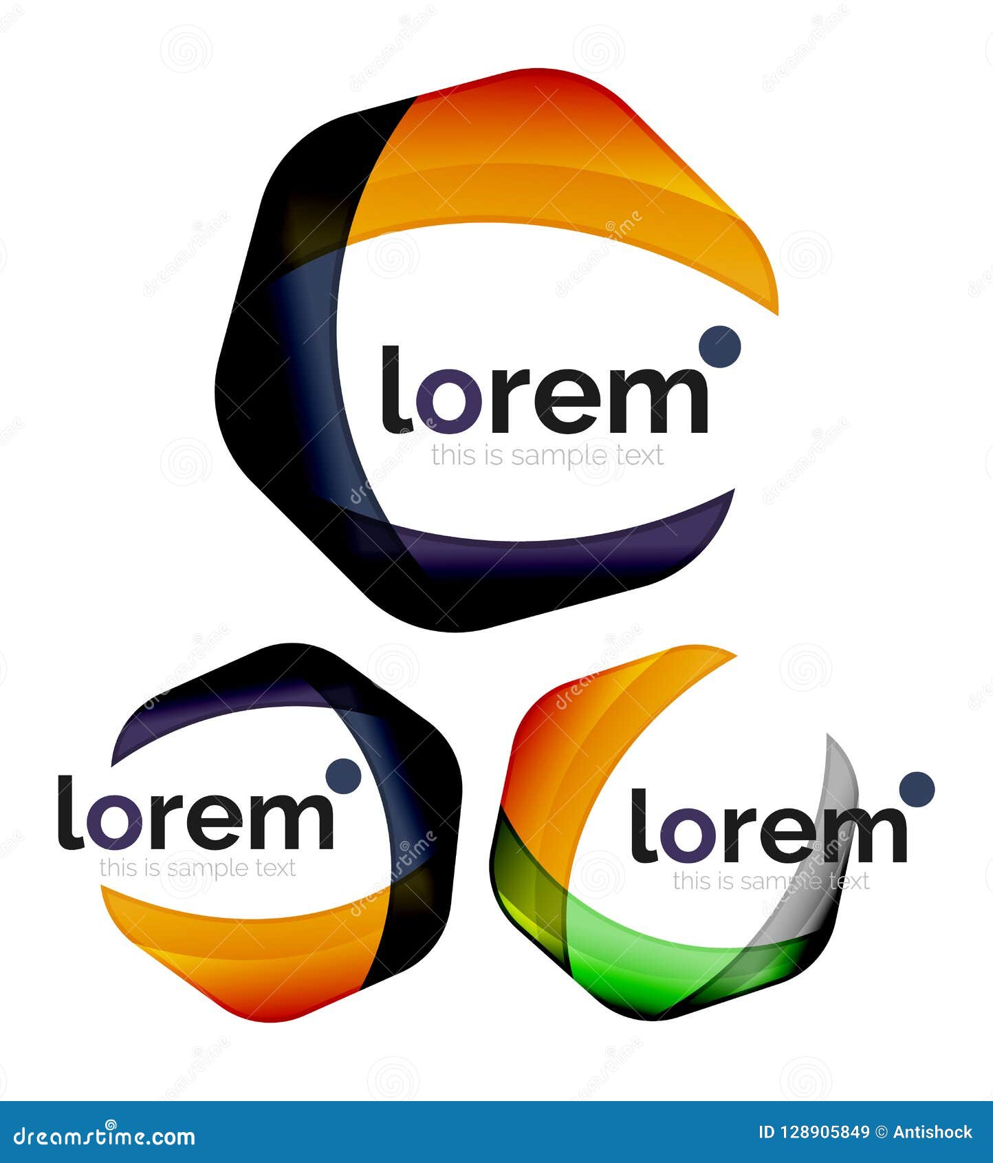 Set of Geometric Convergence Vector Icons Stock Vector - Illustration ...