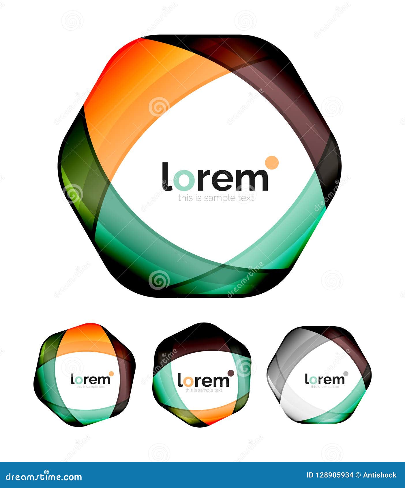 Set of Geometric Convergence Vector Icons Stock Vector - Illustration ...