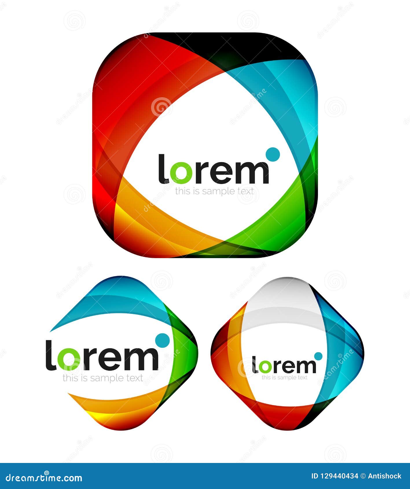 Set of Geometric Convergence Vector Icons Stock Vector - Illustration ...