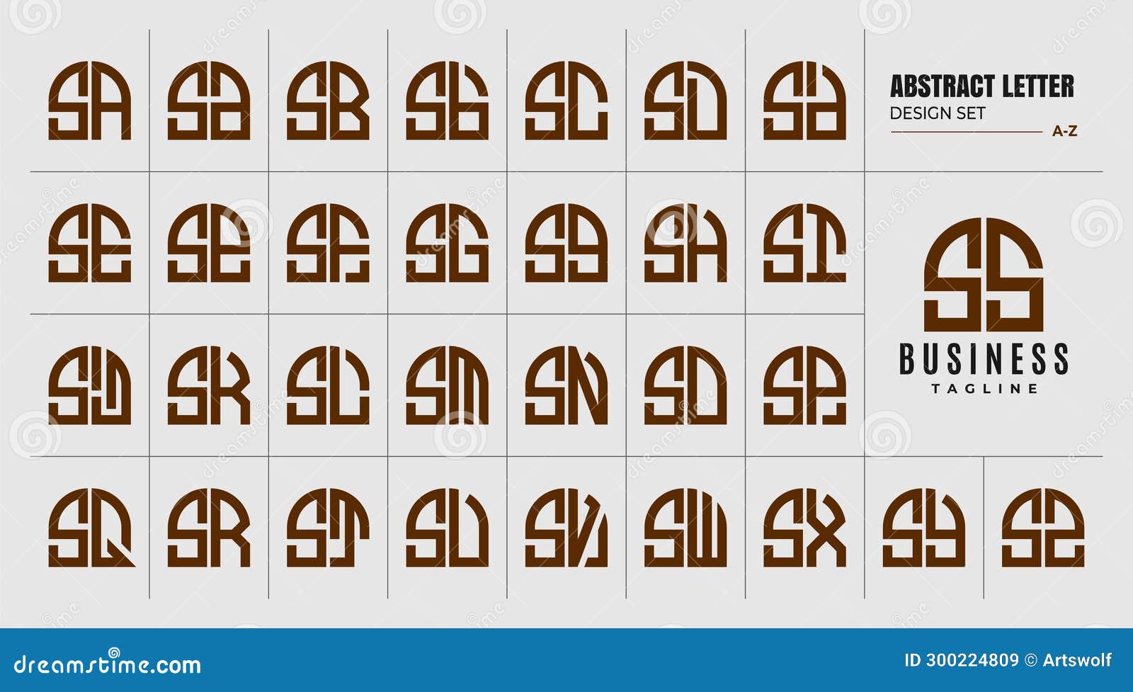 Set of Geometric Curve Abstract Shape Letter S SS Logo Design Stock ...