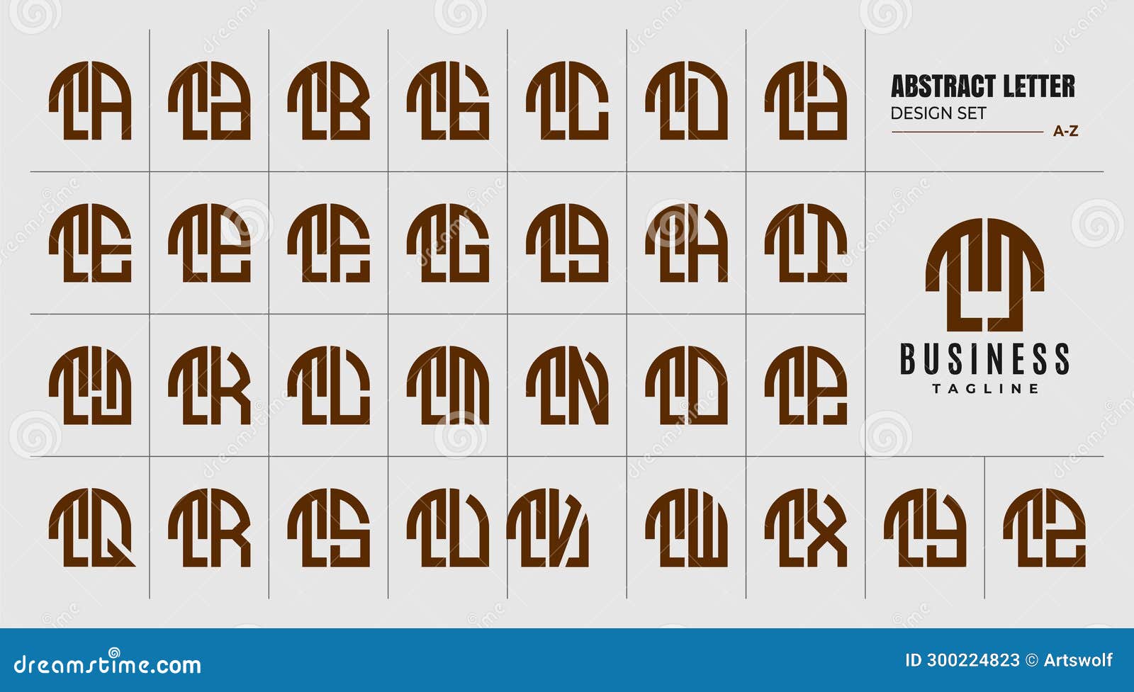 Set of Geometric Curve Abstract Shape Letter T TT Logo Design Stock ...