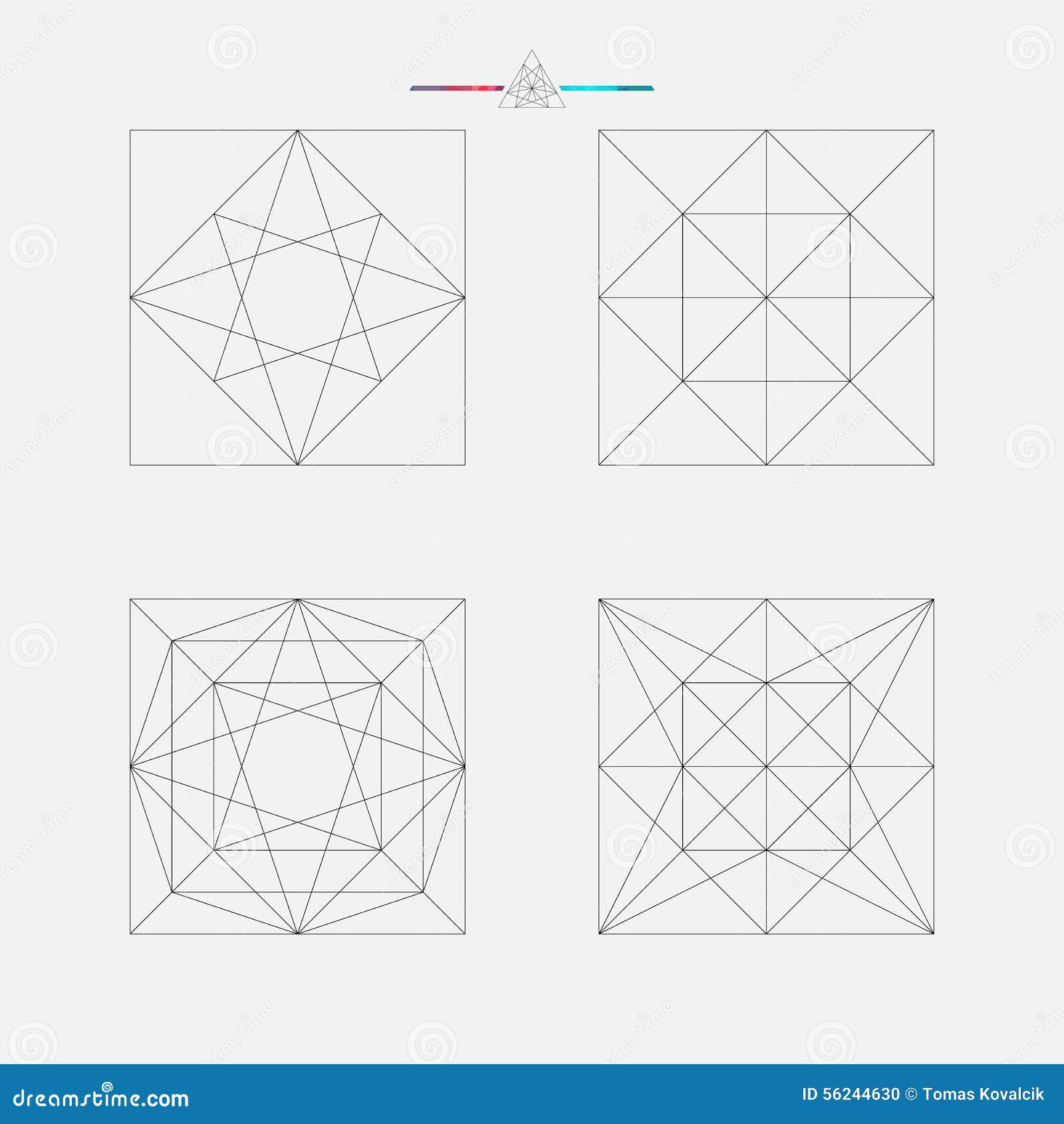 Set of geometric elements stock vector. Illustration of pattern - 56244630