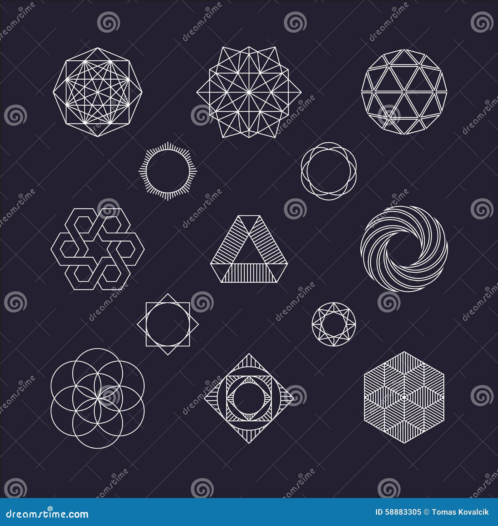 Set of geometric elements stock vector. Illustration of isolated - 58883305