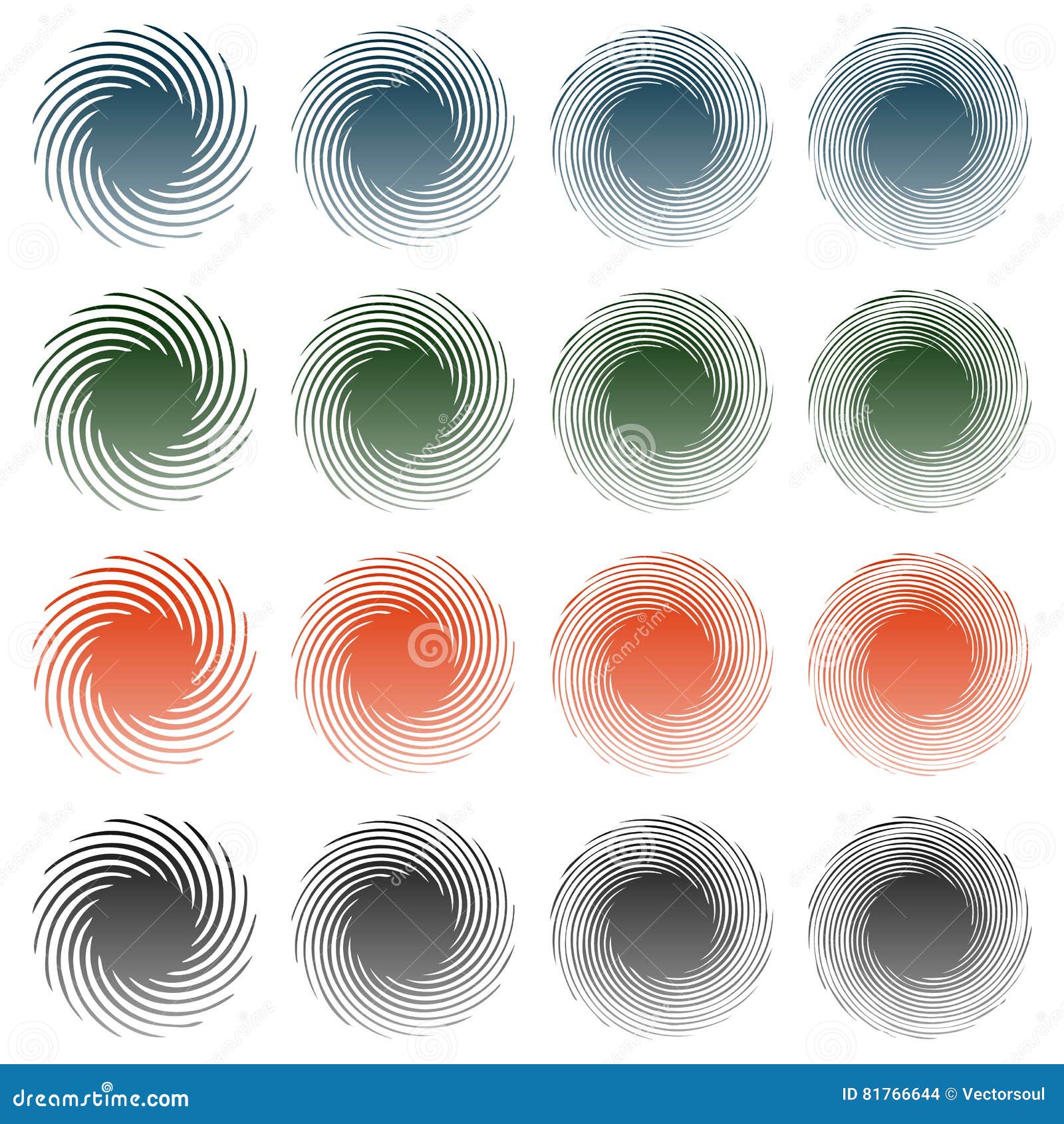 Set of Geometric Elements in 4 Version and 4 Color Stock Vector ...
