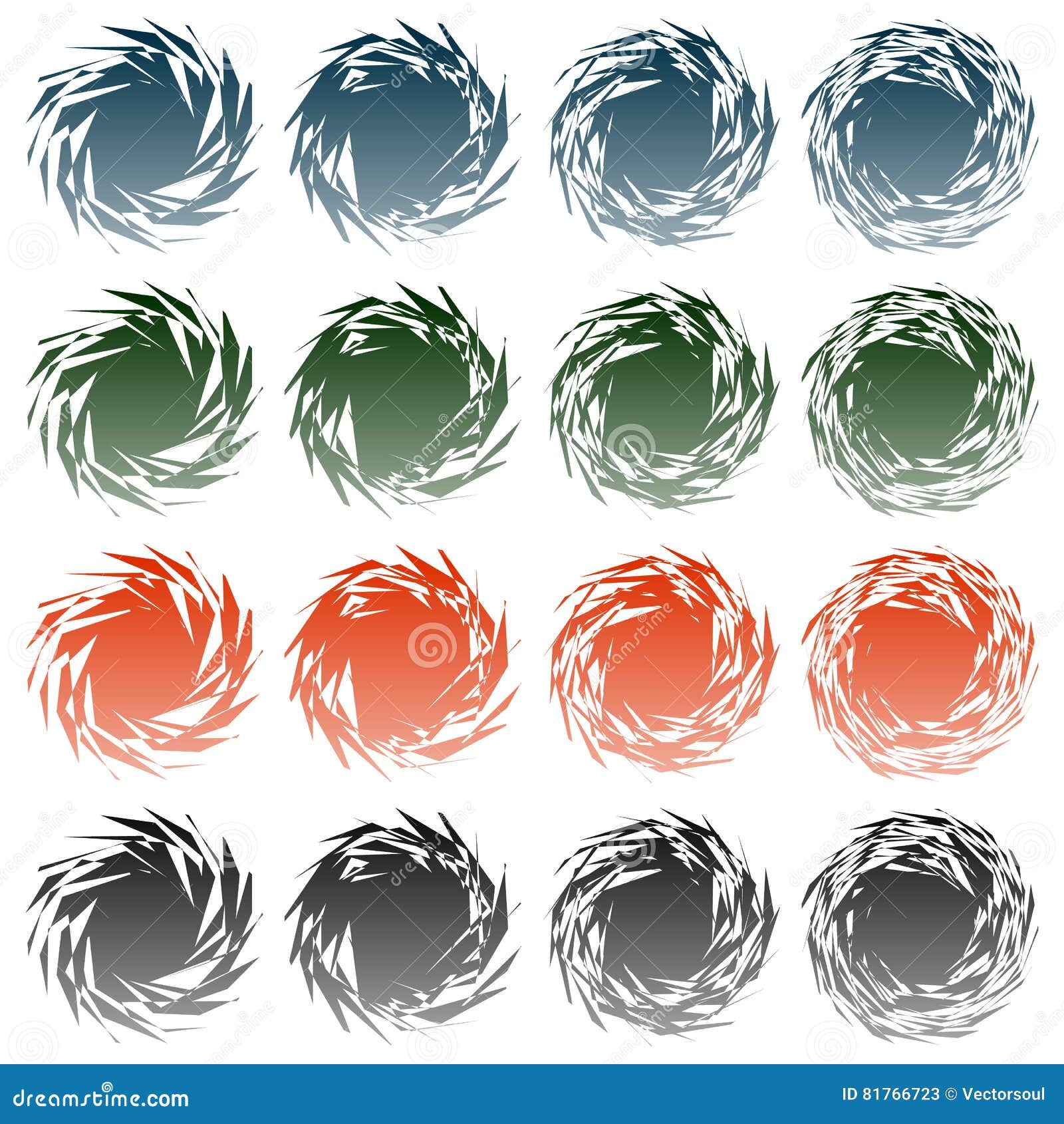 Set of Geometric Elements in 4 Version and 4 Color Stock Vector ...
