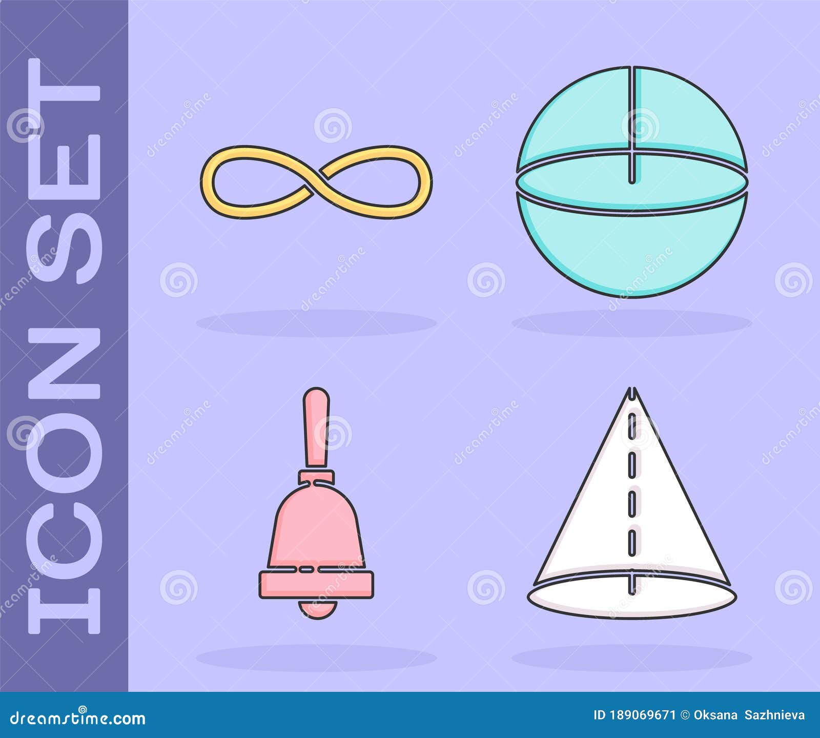 Set Geometric Figure Cone, Infinity, Ringing Bell and Geometric Figure ... Set Geometric Figure Cone, Infinity, Ringing Bell and Geometric Figure ...
