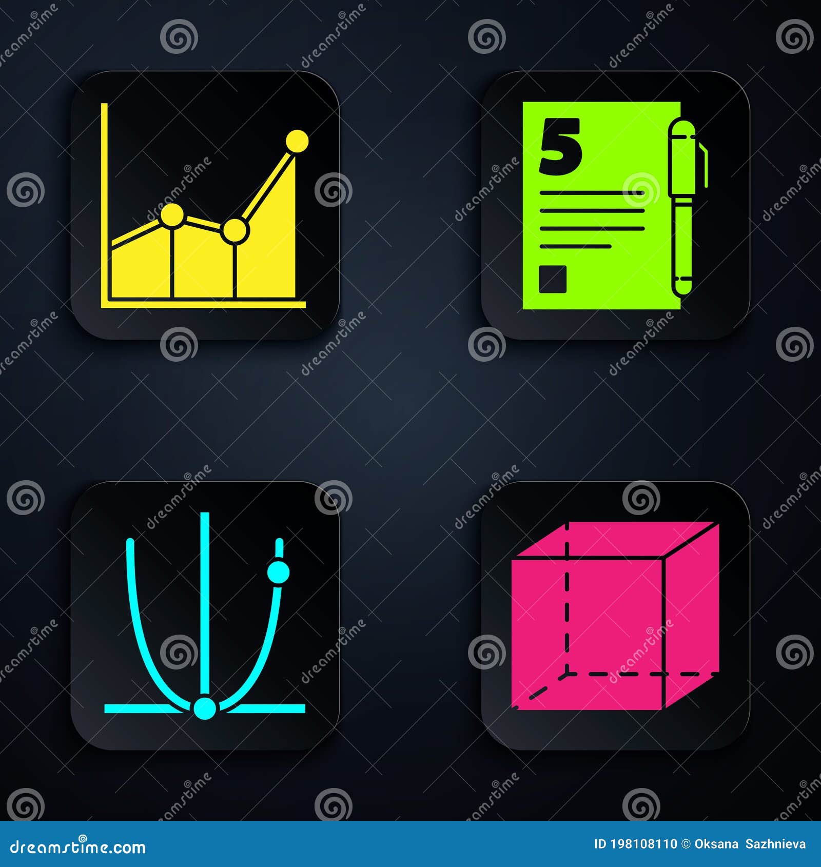 Set Geometric Figure Cube, Graph, Schedule, Chart, Diagram, Graph ...