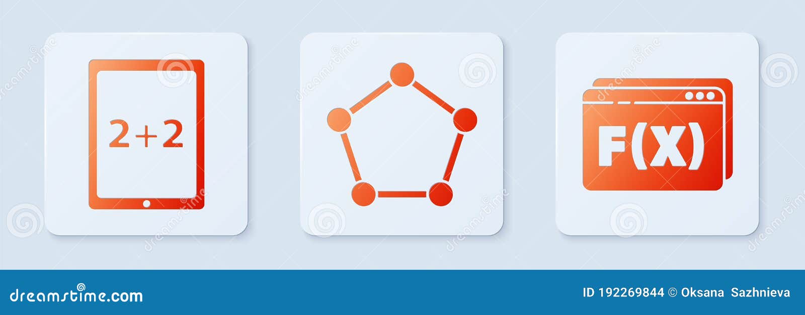 Set Geometric Figure Pentagonal Prism, Tablet with Calculator and ...