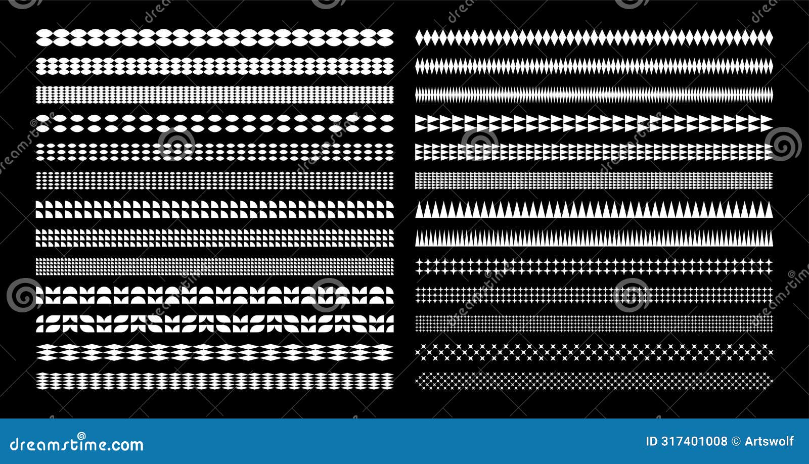 Set of Geometric Flat Abstract Shape Separator Border Design Stock ...