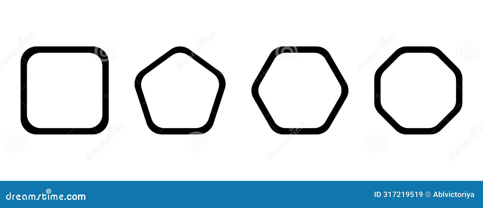 Octagon, Corners, Vertices. 2d Outline. Geometric Figures Isolated On A ...