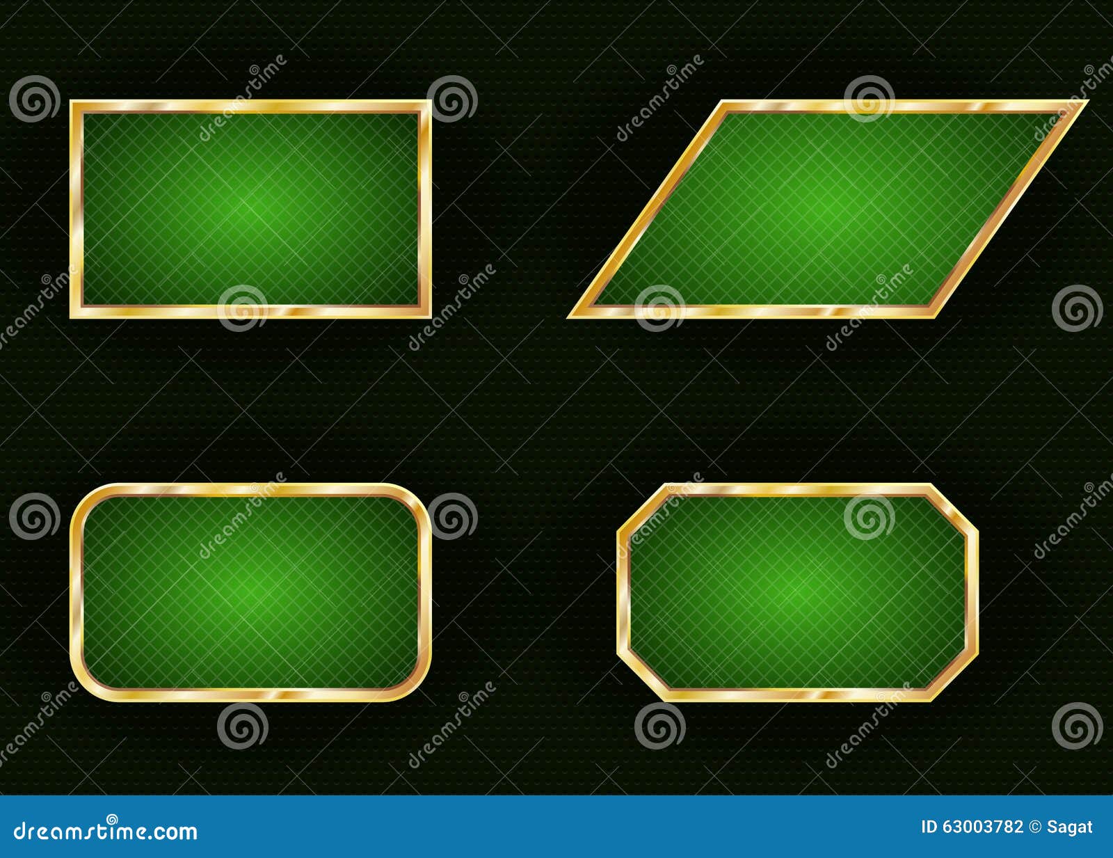 Set of Geometric Frames for Text on Dark Background. Stock Vector ...