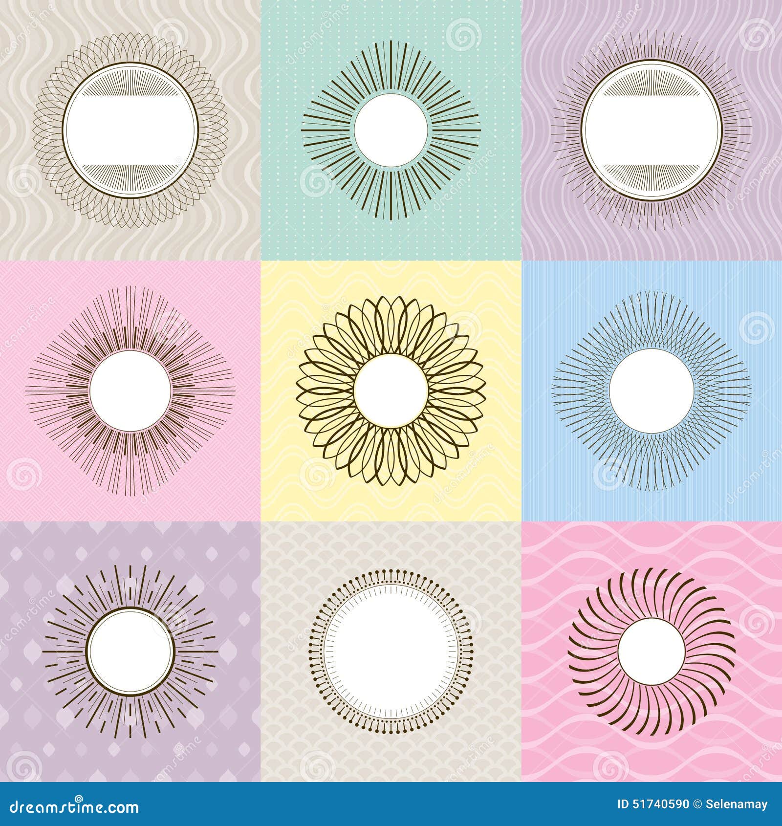 Set of geometric frames stock vector. Illustration of geometric - 51740590