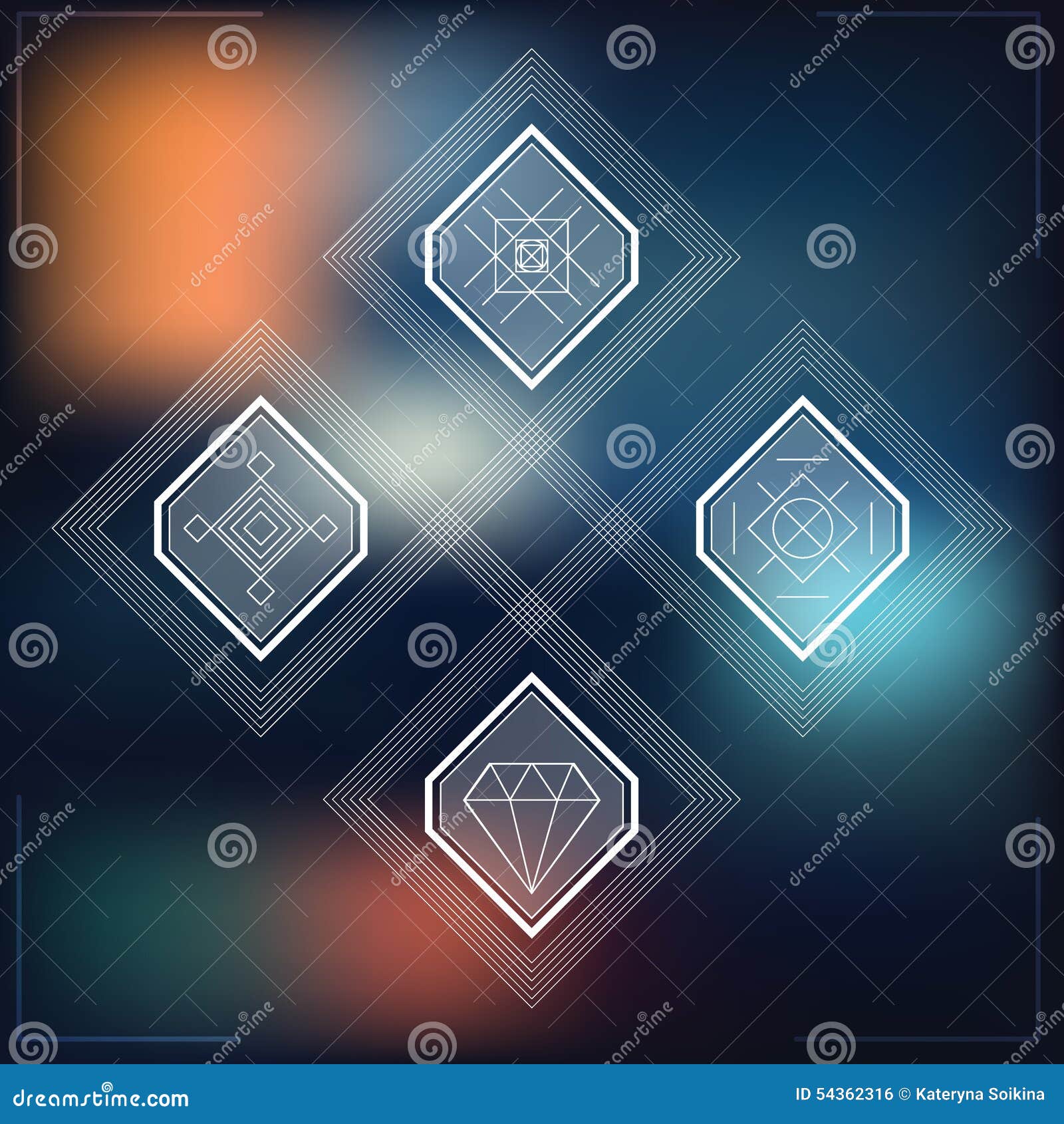 Set of Geometric Hipster Shapes Blur Stock Illustration - Illustration ...