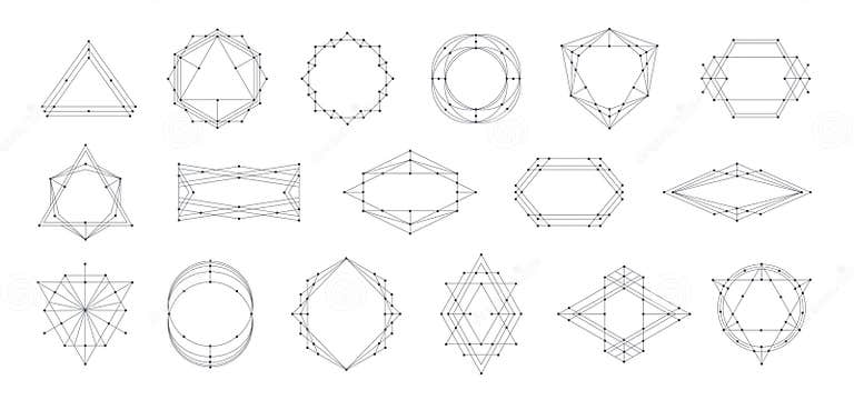 Set of Geometric Line Frames. Vector Illustration Stock Vector ...