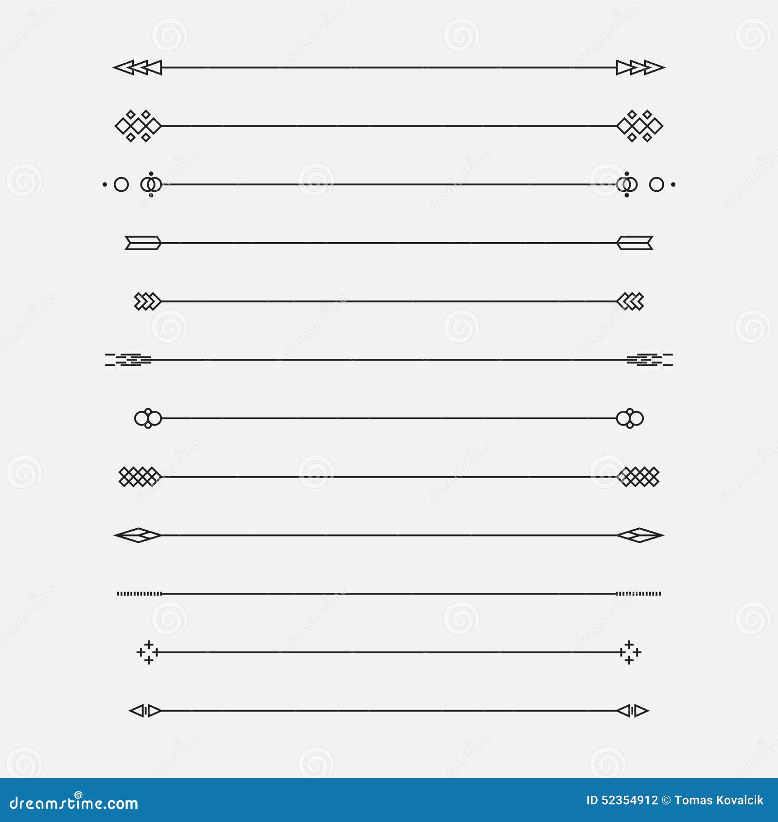 Set of Geometric Lines, Vector Illustration Stock Vector - Illustration ...