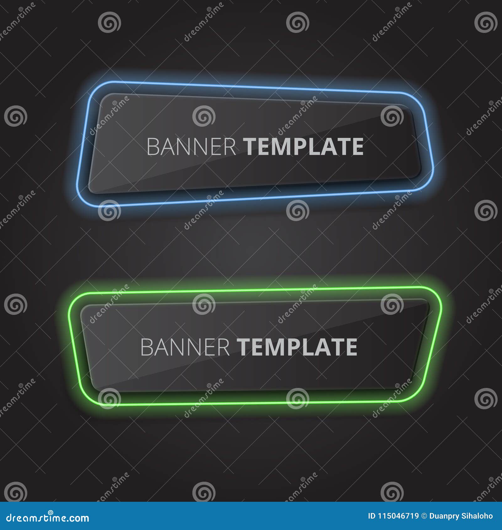Set of Geometric Neon Banners Stock Vector - Illustration of banners ...