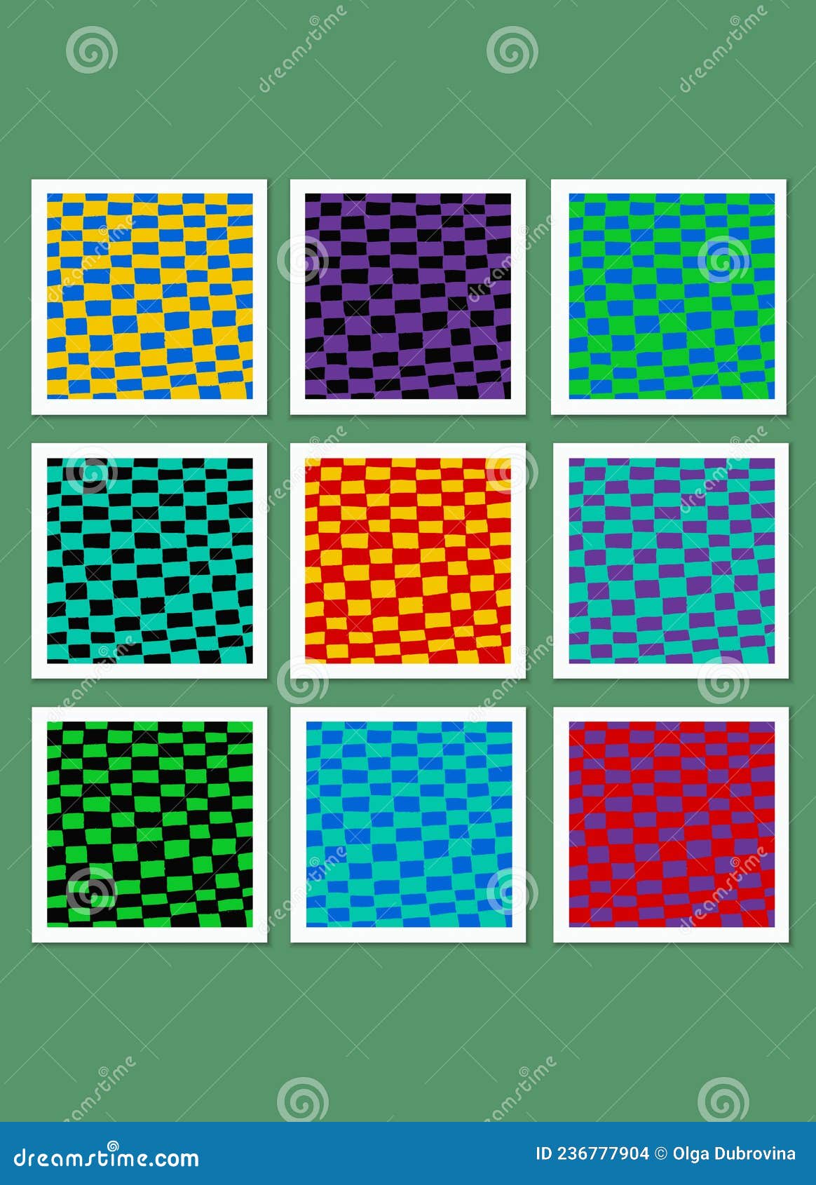 Set of Geometric Pattern of Different Rectangles, Hand-drawn in Bright ...