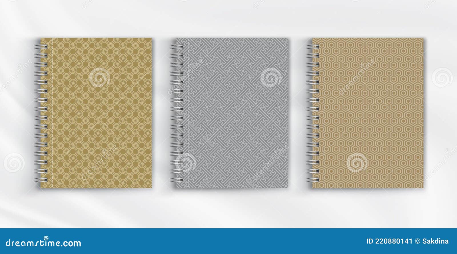 Set of Geometric Pattern Notebook Cover Background Design Stock Vector ...