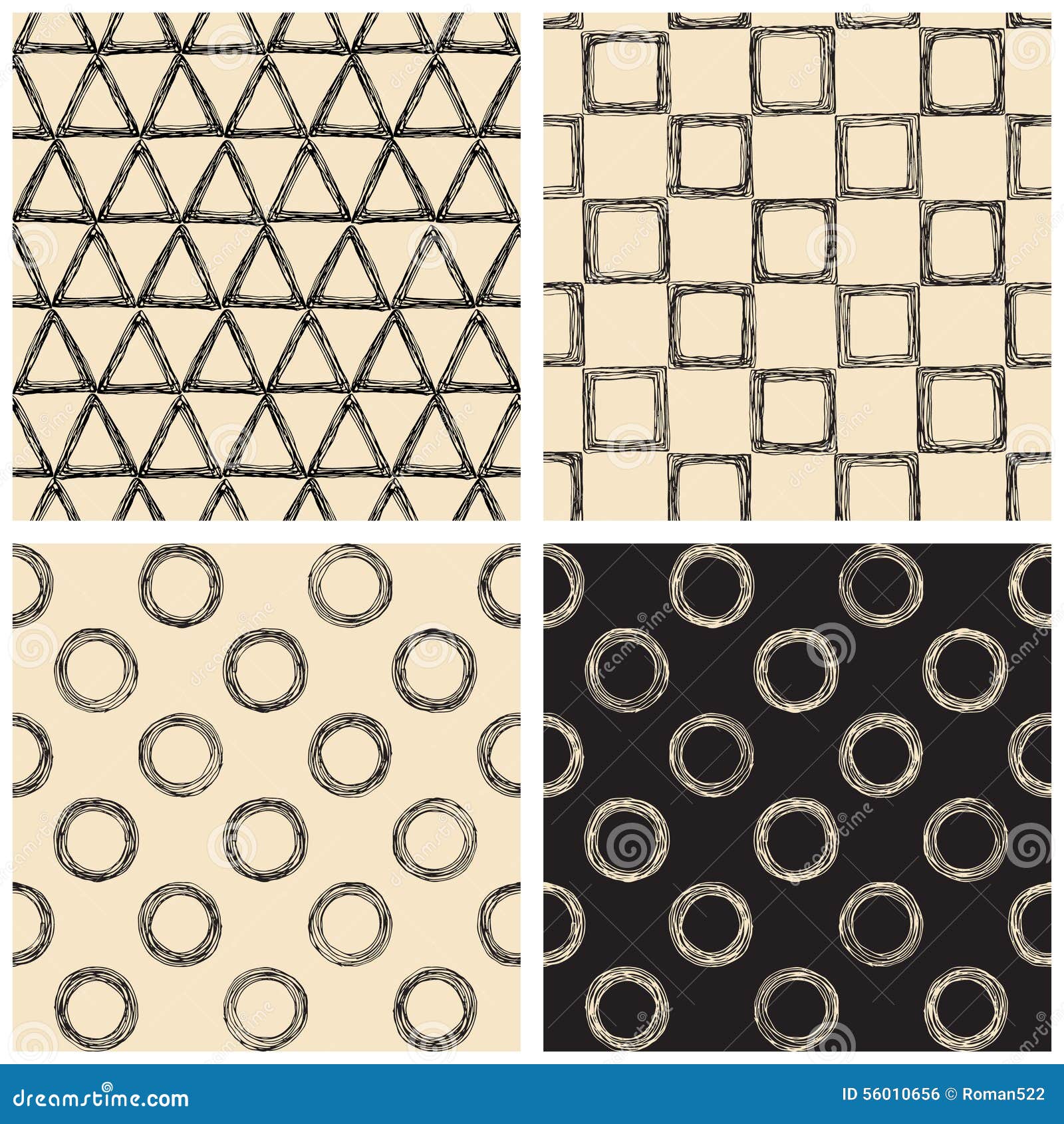 Set of geometric patterns stock vector. Illustration of square - 56010656