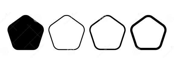 Set of Geometric Polygon Shapes and Frames with 5 Rounded Corners ...