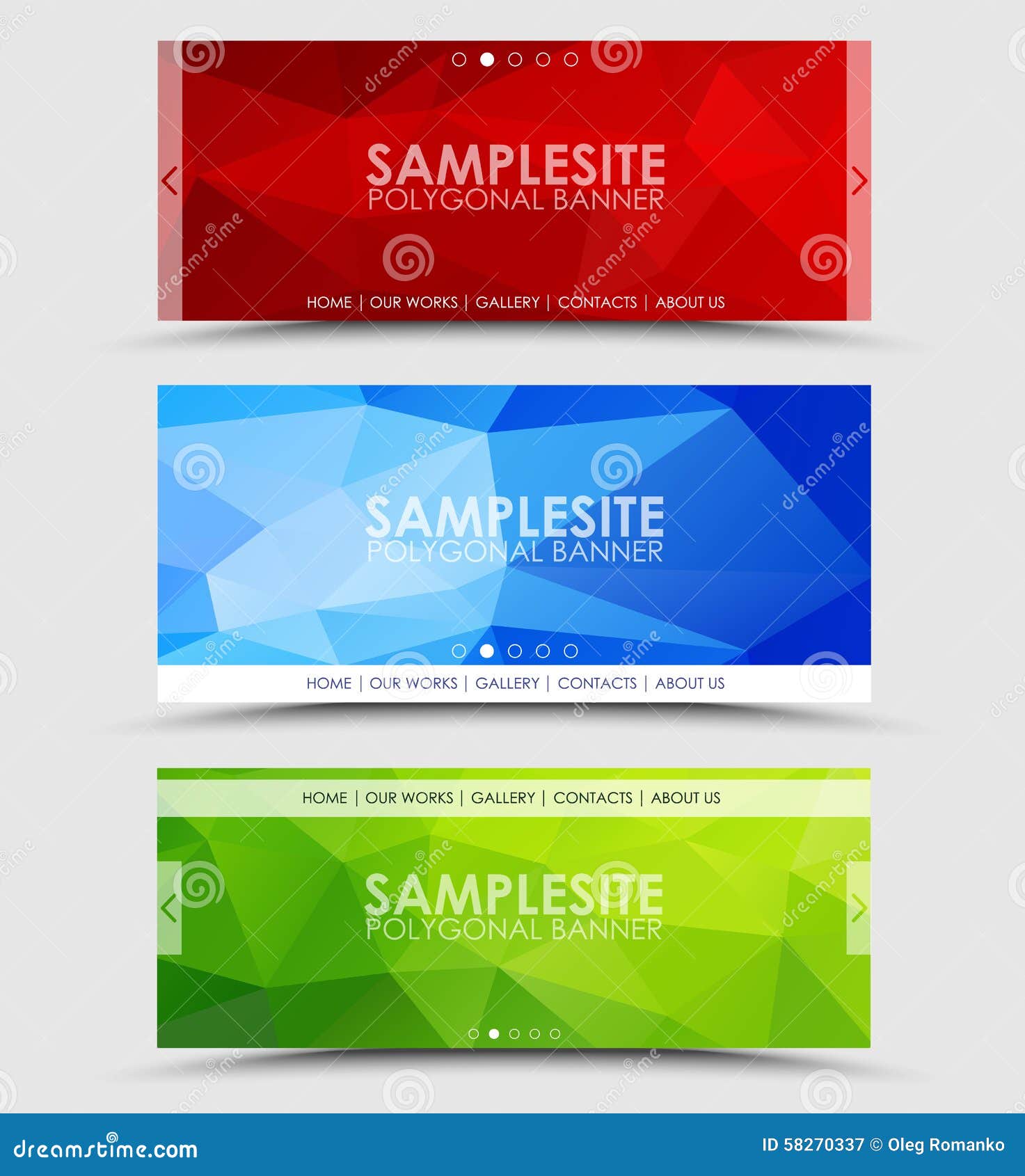 Set of Geometric Polygonal Banner Stock Vector - Illustration of ...