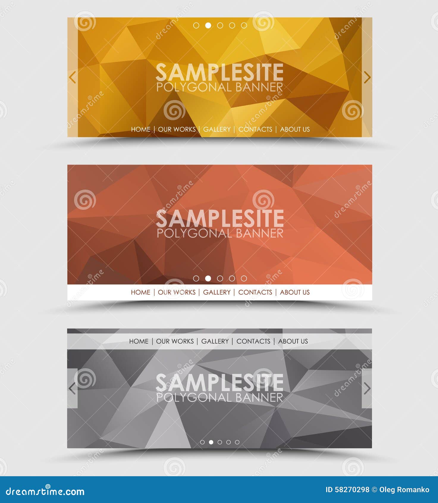Set of Geometric Polygonal Header Stock Vector - Illustration of ...