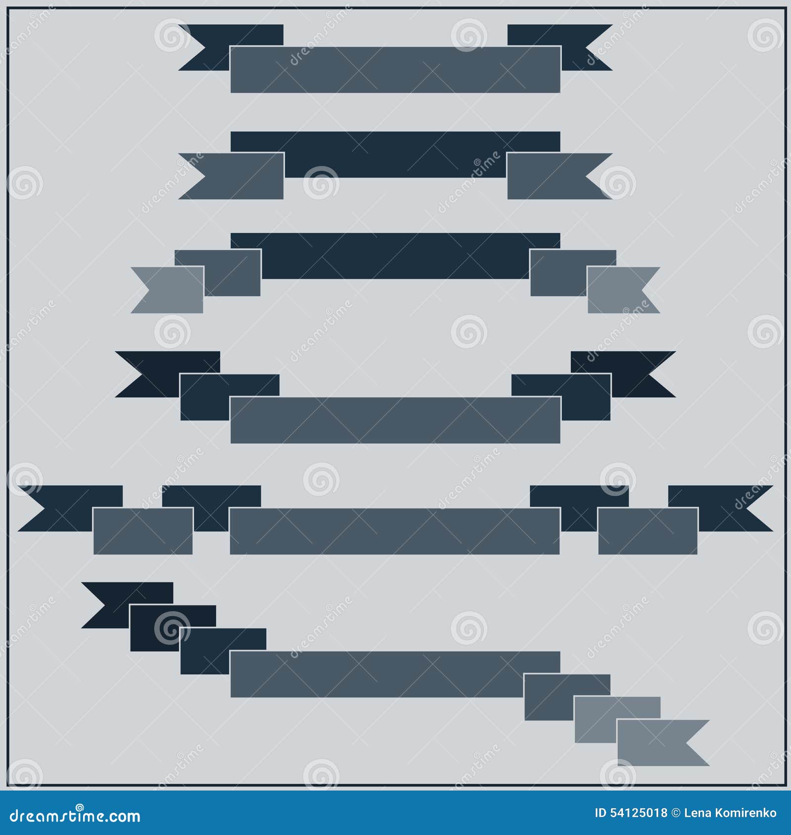 Set of geometric ribbons stock vector. Illustration of emblem - 54125018