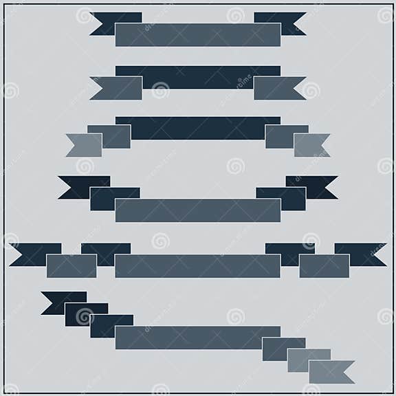 Set of geometric ribbons stock vector. Illustration of emblem - 54125018