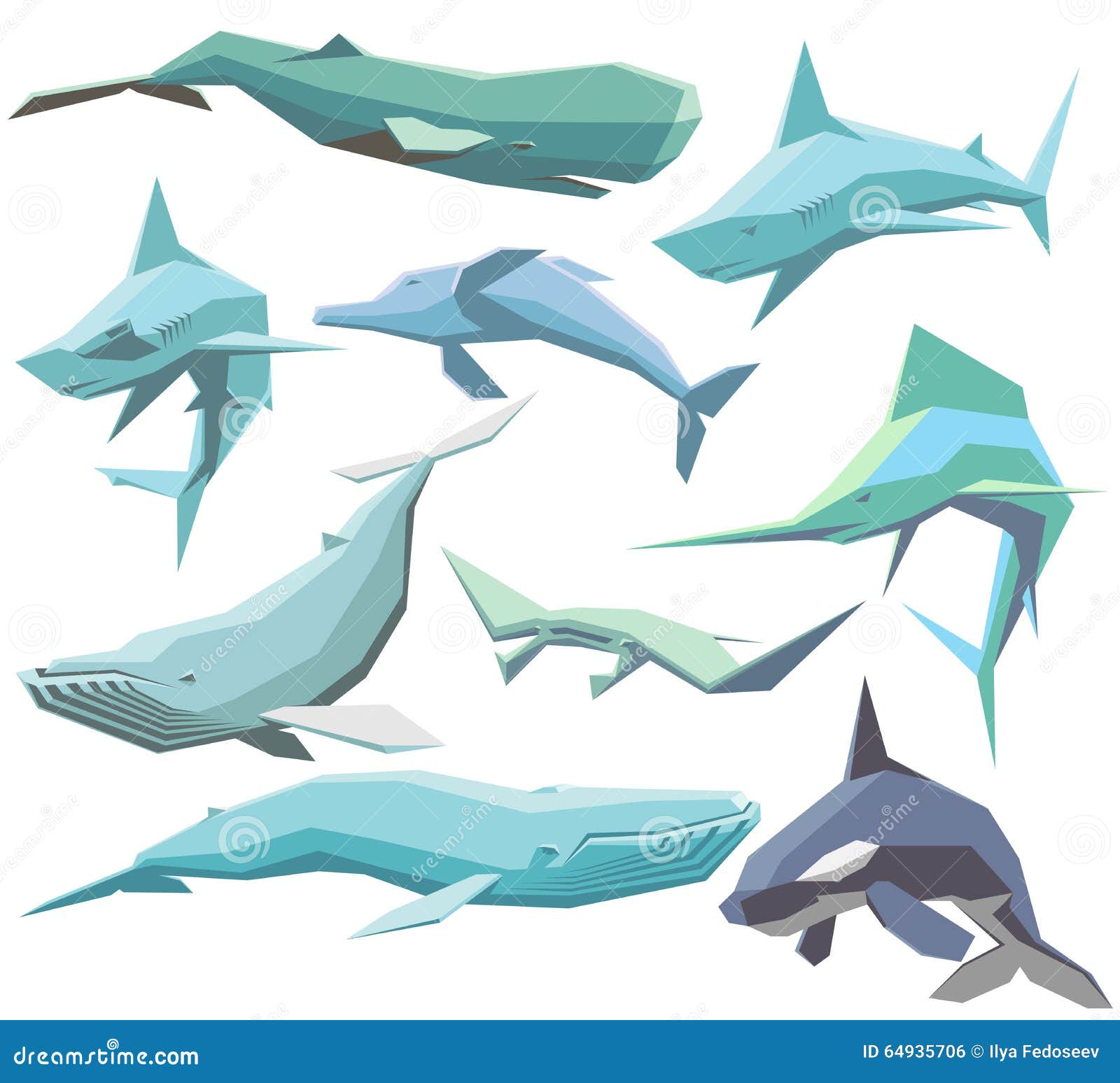 Geometric Orca Silhouette. Cartoon Vector | CartoonDealer.com #240919941