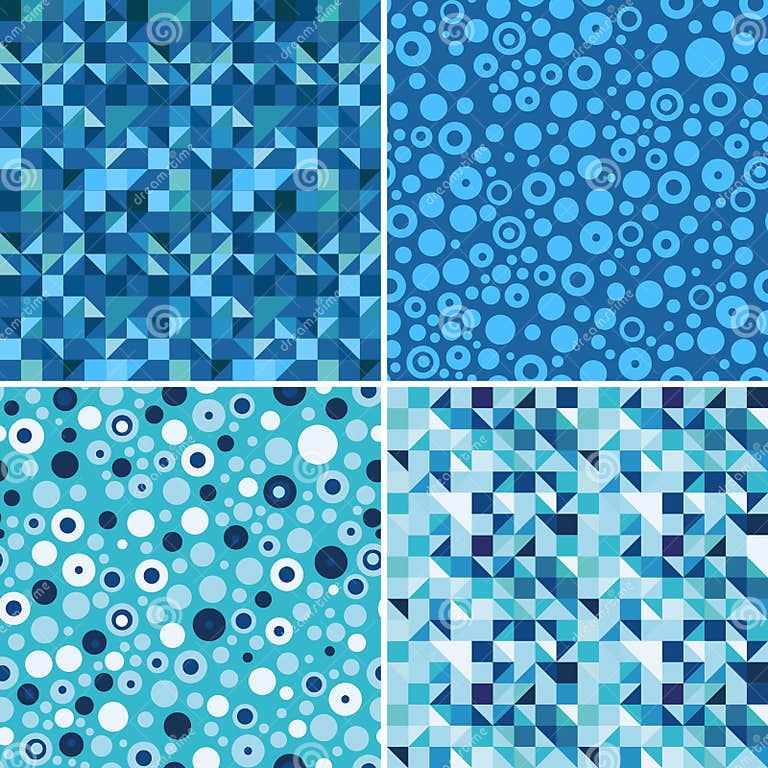 Set of Geometric Seamless Patterns Stock Vector - Illustration of ...